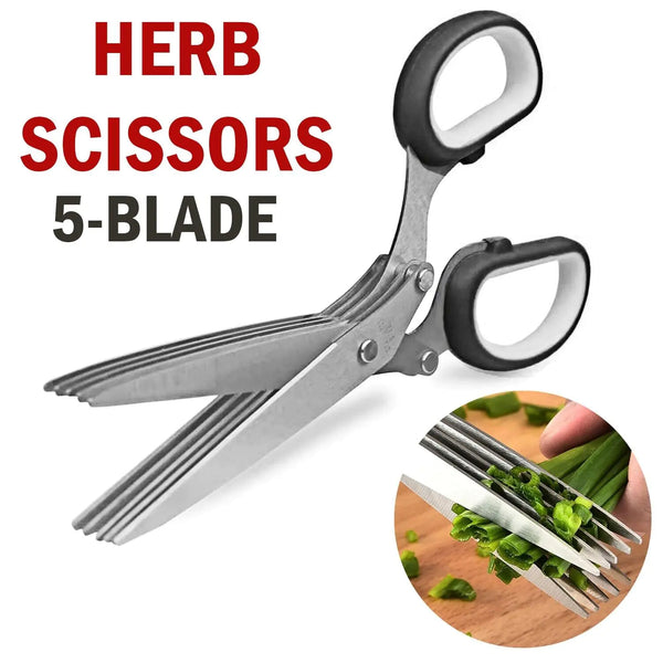 Herb Scissors Set with 5 Blades and Cover – Rissaintco.us